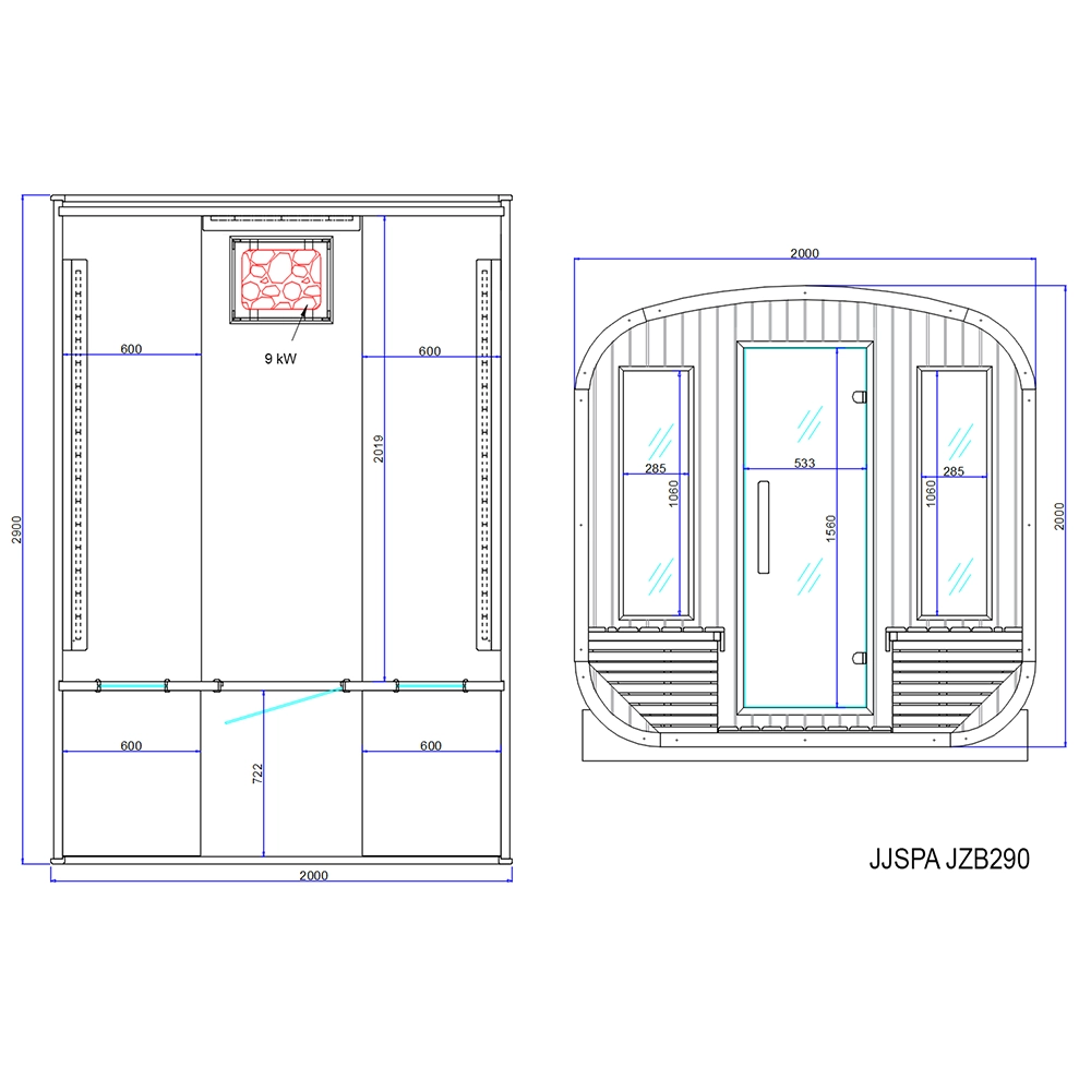 JJSPA JZB290 - Vanjska bio solna sauna | JJspa